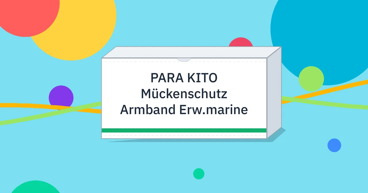 Symbolbild: Packung mit der Aufschrift PARA KITO Mückenschutz Armband Erw.marine (PZN 19132081) – Verfügbarkeit und Bezug in Apotheken in Frankfurt am Main