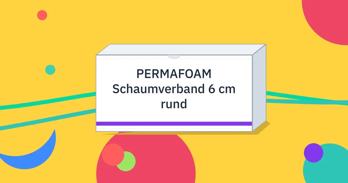 Symbolbild: Packung mit der Aufschrift PERMAFOAM Schaumverband 6 cm rund (PZN 05529633) – Verfügbarkeit und Bezug in Apotheken in Frankfurt am Main