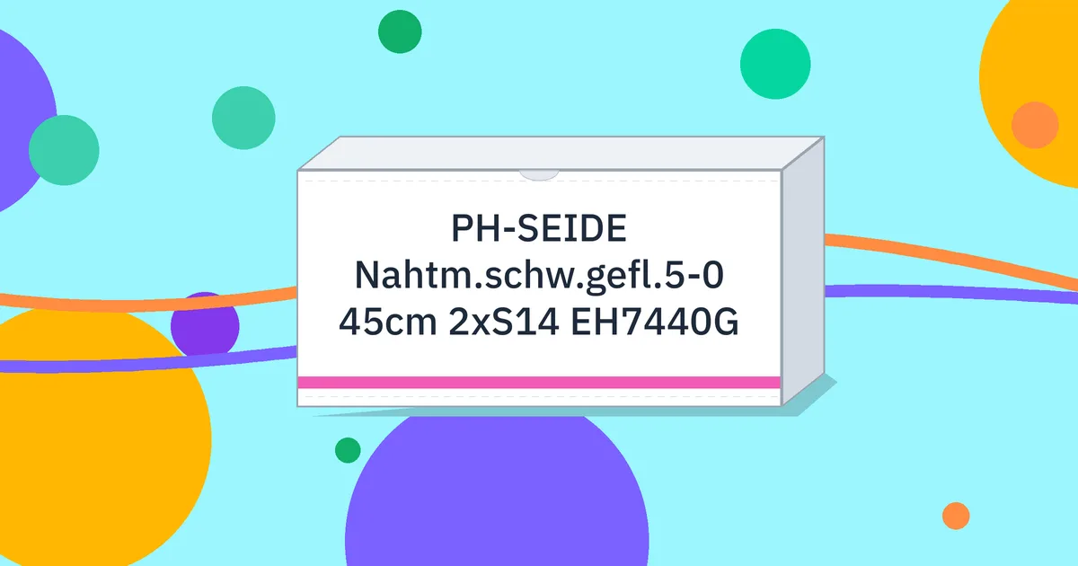 Symbolbild: Packung mit der Aufschrift PH-SEIDE Nahtm.schw.gefl.5-0 45cm 2xS14 EH7440G (PZN 20924137) – Verfügbarkeit und Bezug in Apotheken in Frankfurt am Main