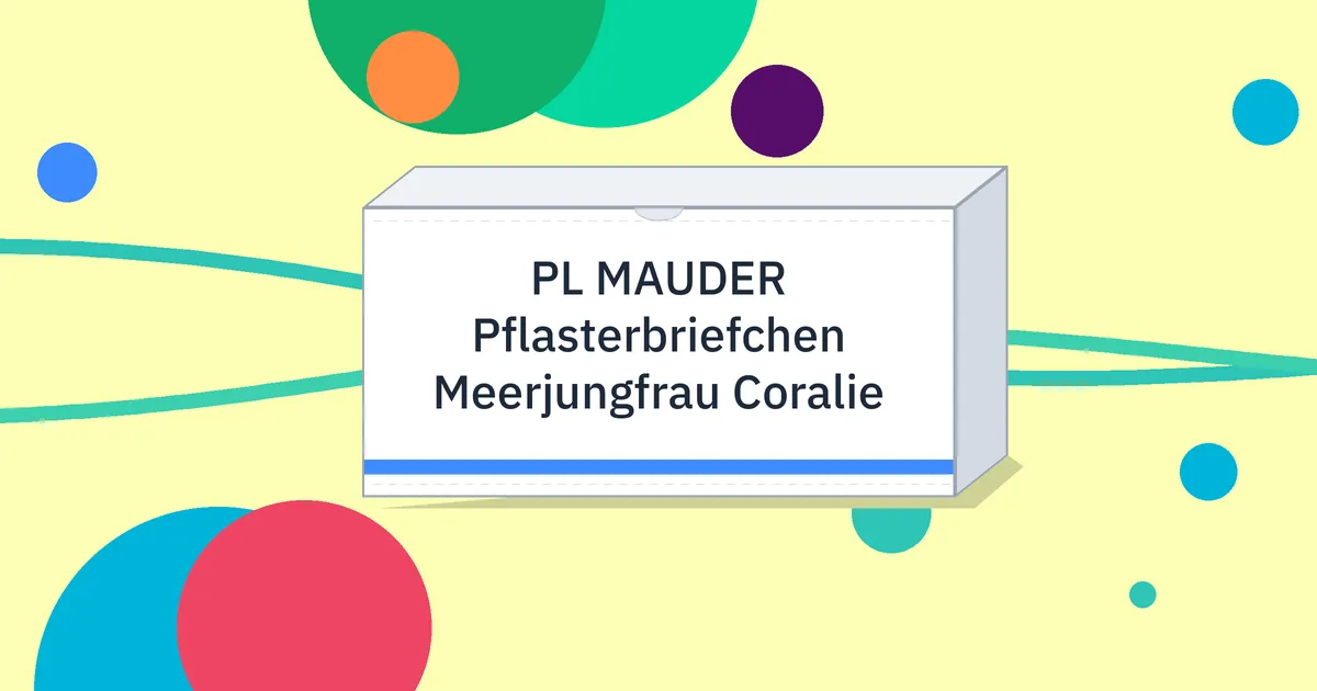 Symbolbild: Packung mit der Aufschrift PL MAUDER Pflasterbriefchen Meerjungfrau Coralie (PZN 19435203) – Verfügbarkeit und Bezug in Apotheken in Frankfurt am Main