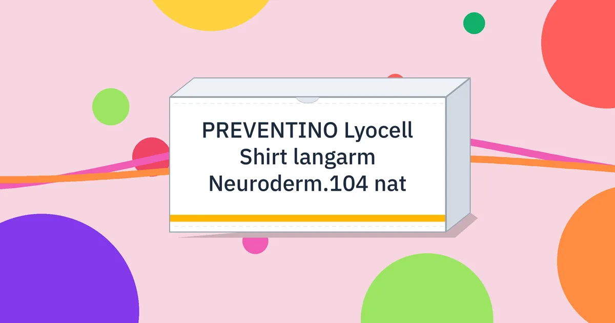 Symbolbild: Packung mit der Aufschrift PREVENTINO Lyocell Shirt langarm Neuroderm.104 nat (PZN 16895418) – Verfügbarkeit und Bezug in Apotheken in Frankfurt am Main