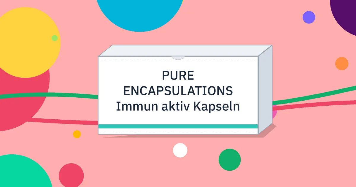 Symbolbild: Packung mit der Aufschrift PURE ENCAPSULATIONS Immun aktiv Kapseln (PZN 15780883) – Verfügbarkeit und Bezug in Apotheken in Frankfurt am Main