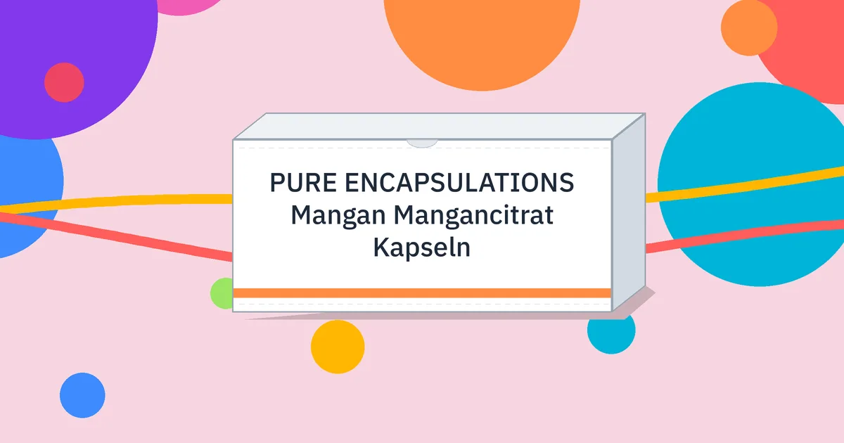 Symbolbild: Packung mit der Aufschrift PURE ENCAPSULATIONS Mangan Mangancitrat Kapseln (PZN 05132433) – Verfügbarkeit und Bezug in Apotheken in Frankfurt am Main