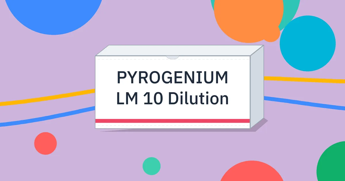 Symbolbild: Packung mit der Aufschrift PYROGENIUM LM 10 Dilution (PZN 13045004) – Verfügbarkeit und Bezug in Apotheken in Frankfurt am Main