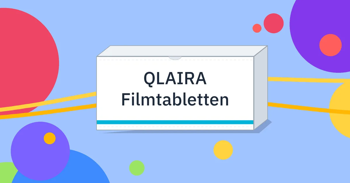 Symbolbild: Packung mit der Aufschrift QLAIRA Filmtabletten (PZN 00980398) – Verfügbarkeit und Bezug in Apotheken in Frankfurt am Main