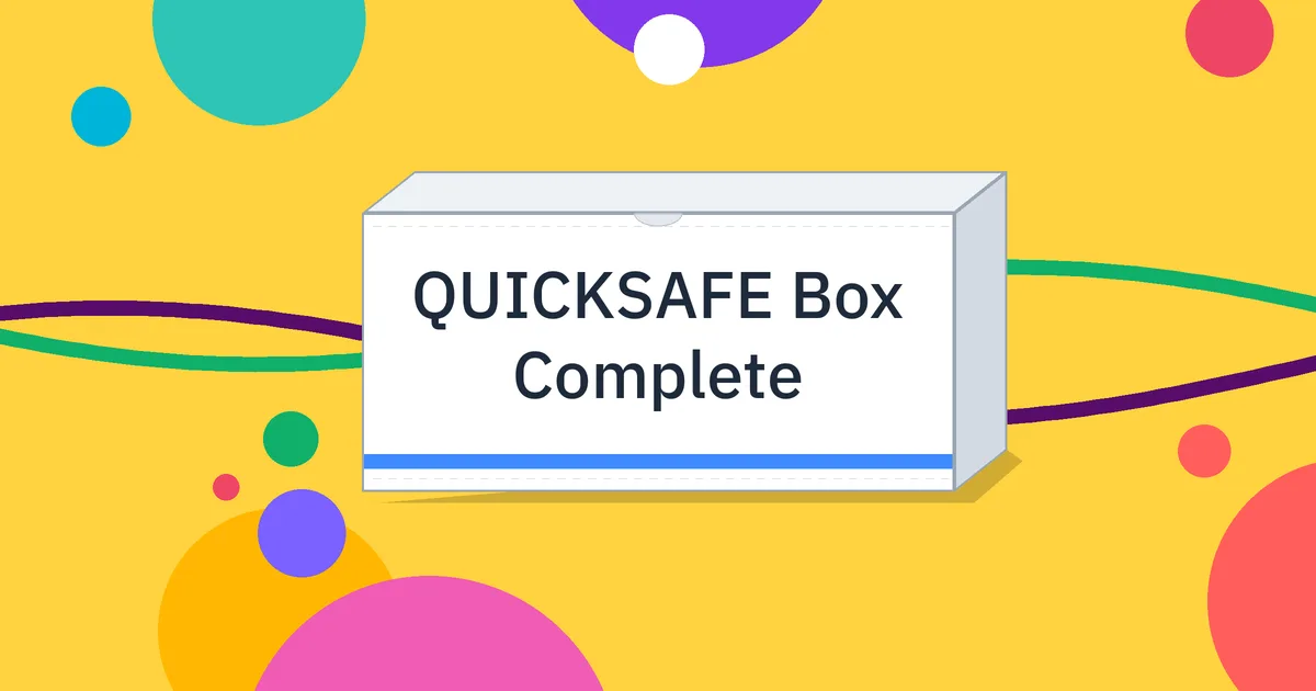 Symbolbild: Packung mit der Aufschrift QUICKSAFE Box Complete (PZN 10066365) – Verfügbarkeit und Bezug in Apotheken in Frankfurt am Main