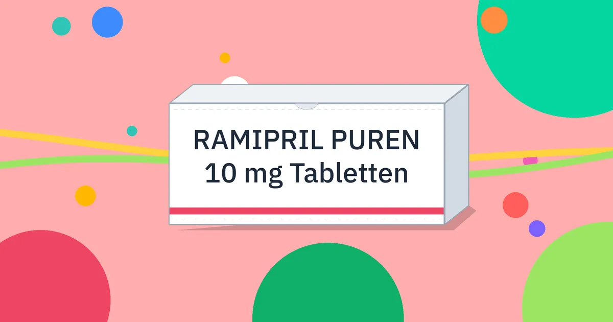 Symbolbild: Packung mit der Aufschrift RAMIPRIL PUREN 10 mg Tabletten (PZN 09313261) – Verfügbarkeit und Bezug in Apotheken in Frankfurt am Main