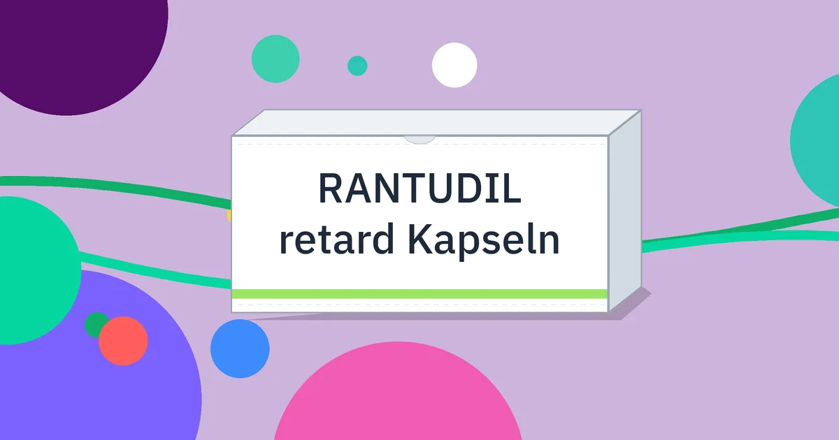 Symbolbild: Packung mit der Aufschrift RANTUDIL retard Kapseln (PZN 18008309) – Verfügbarkeit und Bezug in Apotheken in Frankfurt am Main