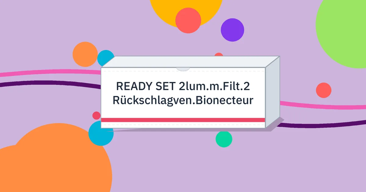 Symbolbild: Packung mit der Aufschrift READY SET 2lum.m.Filt.2 Rückschlagven.Bionecteur (PZN 02167000) – Verfügbarkeit und Bezug in Apotheken in Frankfurt am Main