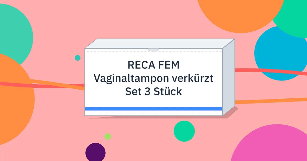 Symbolbild: Packung mit der Aufschrift RECA FEM Vaginaltampon verkürzt Set 3 Stück (PZN 09175853) – Verfügbarkeit und Bezug in Apotheken in Frankfurt am Main