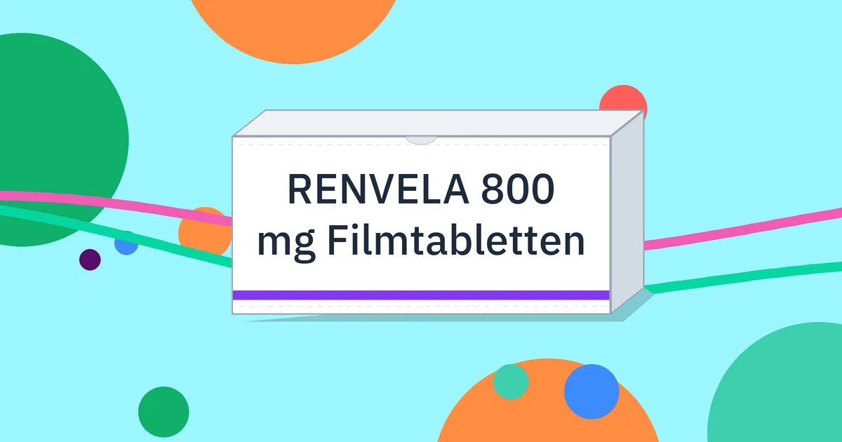 Symbolbild: Packung mit der Aufschrift RENVELA 800 mg Filmtabletten (PZN 00033028) – Verfügbarkeit und Bezug in Apotheken in Frankfurt am Main