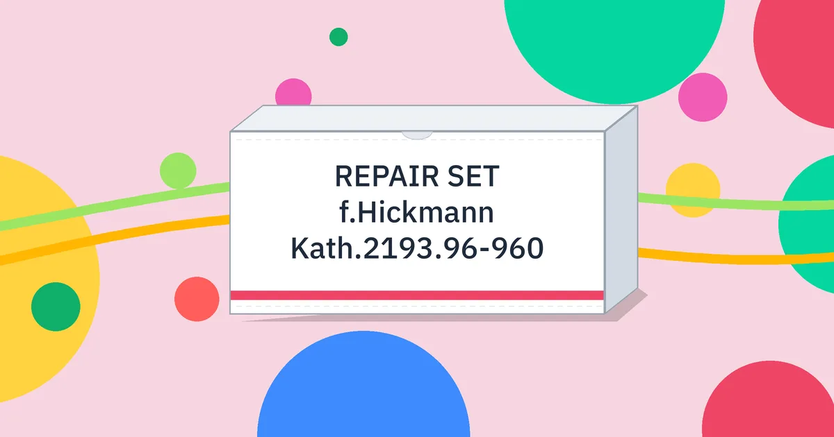 Symbolbild: Packung mit der Aufschrift REPAIR SET f.Hickmann Kath.2193.96-960 (PZN 09398412) – Verfügbarkeit und Bezug in Apotheken in Frankfurt am Main