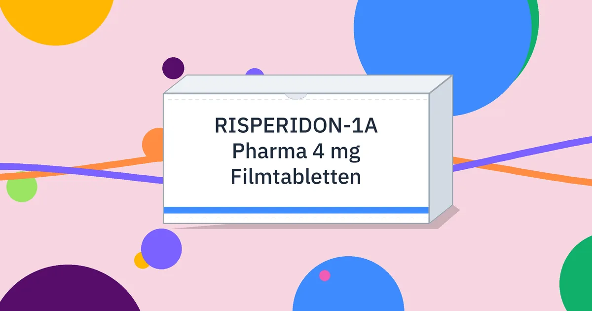 Symbolbild: Packung mit der Aufschrift RISPERIDON-1A Pharma 4 mg Filmtabletten (PZN 05957085) – Verfügbarkeit und Bezug in Apotheken in Frankfurt am Main