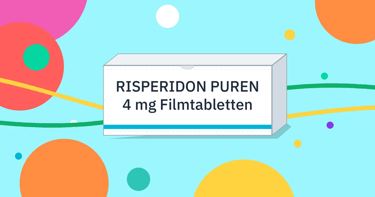 Symbolbild: Packung mit der Aufschrift RISPERIDON PUREN 4 mg Filmtabletten (PZN 11358199) – Verfügbarkeit und Bezug in Apotheken in Frankfurt am Main