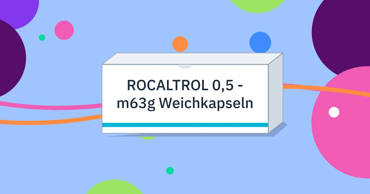 Symbolbild: Packung mit der Aufschrift ROCALTROL 0,5 -m63g Weichkapseln (PZN 00499790) – Verfügbarkeit und Bezug in Apotheken in Frankfurt am Main