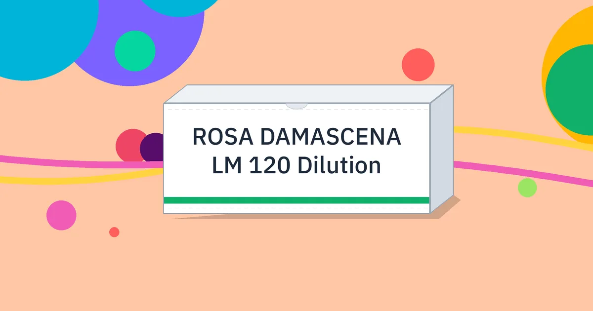 Symbolbild: Packung mit der Aufschrift ROSA DAMASCENA LM 120 Dilution (PZN 13056611) – Verfügbarkeit und Bezug in Apotheken in Frankfurt am Main