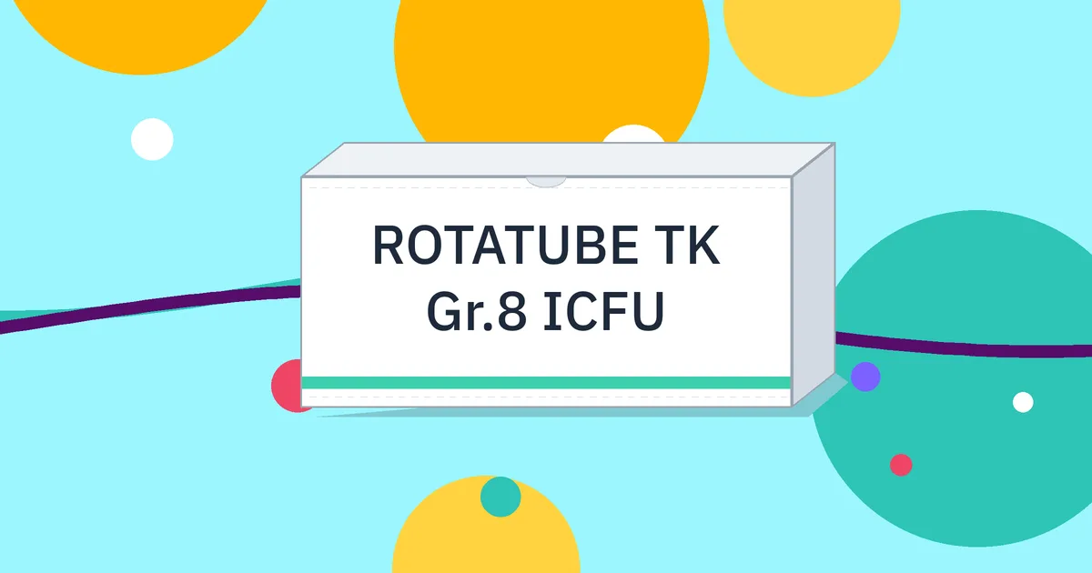 Symbolbild: Packung mit der Aufschrift ROTATUBE TK Gr.8 ICFU (PZN 20925415) – Verfügbarkeit und Bezug in Apotheken in Frankfurt am Main