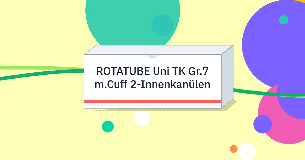 Symbolbild: Packung mit der Aufschrift ROTATUBE Uni TK Gr.7 m.Cuff 2-Innenkanülen (PZN 20925266) – Verfügbarkeit und Bezug in Apotheken in Frankfurt am Main