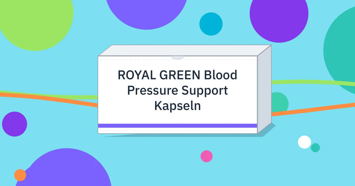 Symbolbild: Packung mit der Aufschrift ROYAL GREEN Blood Pressure Support Kapseln (PZN 20175753) – Verfügbarkeit und Bezug in Apotheken in Frankfurt am Main