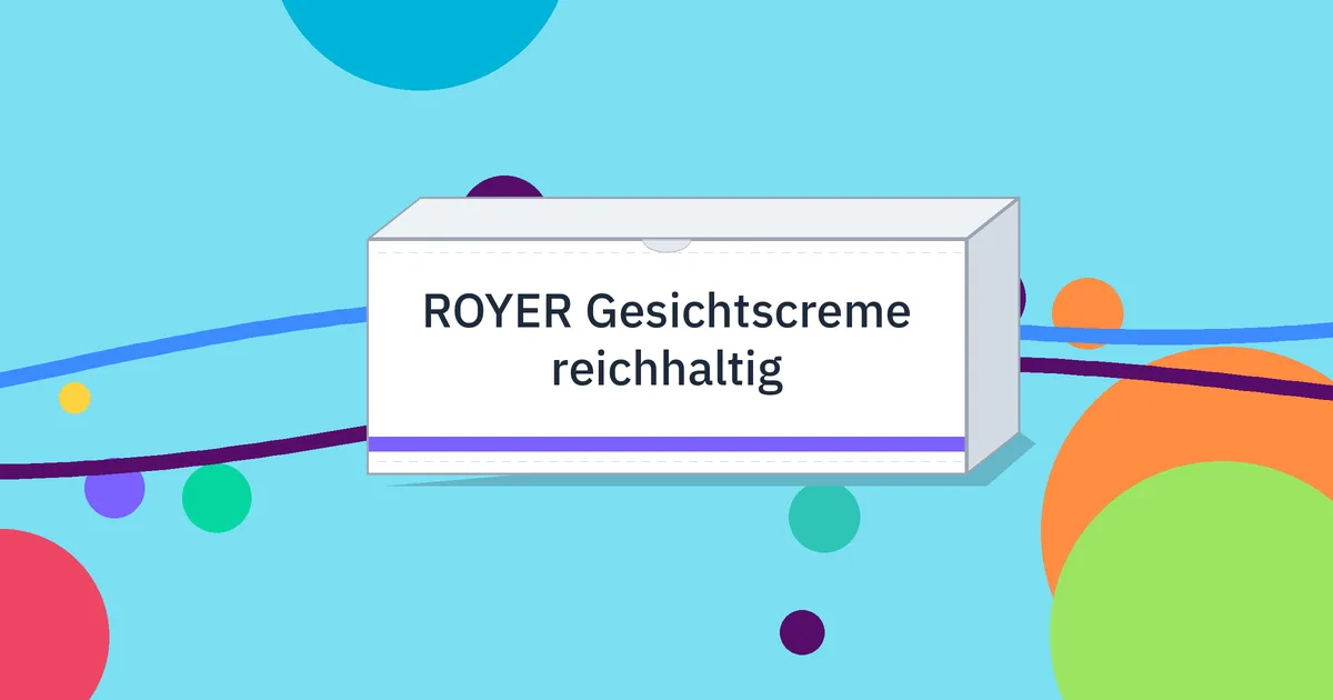 Symbolbild: Packung mit der Aufschrift ROYER Gesichtscreme reichhaltig (PZN 16512819) – Verfügbarkeit und Bezug in Apotheken in Frankfurt am Main