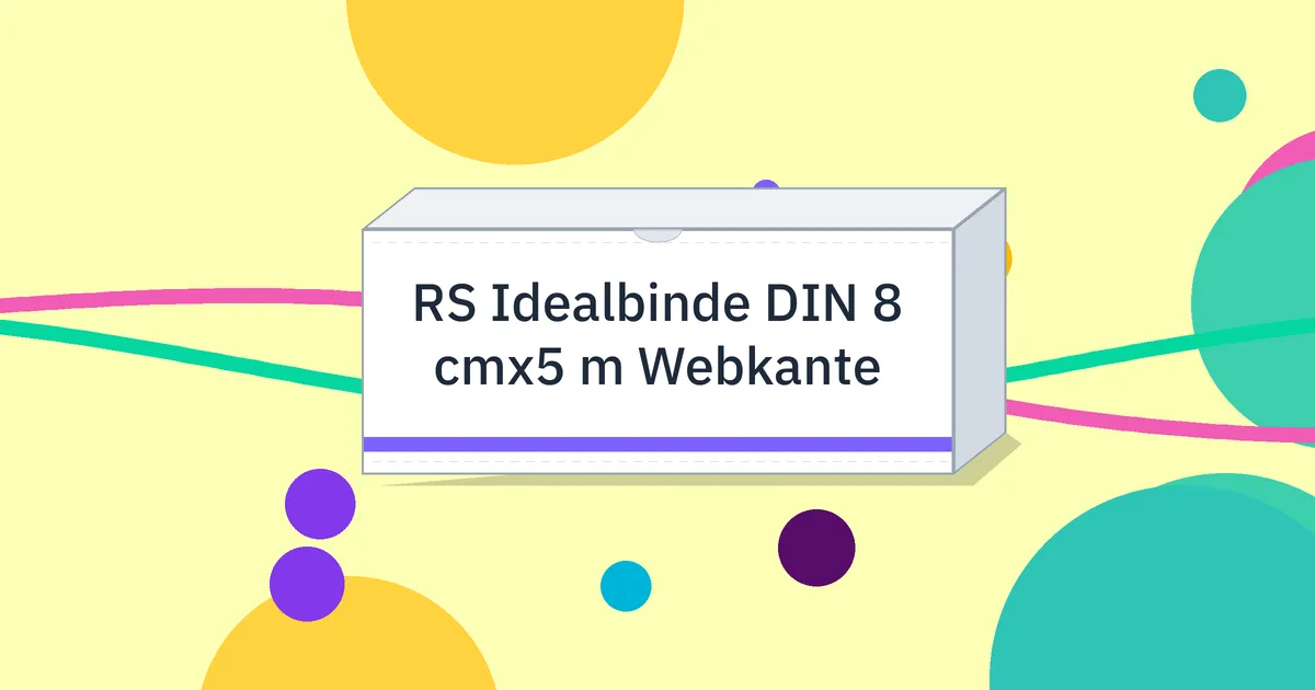 Symbolbild: Packung mit der Aufschrift RS Idealbinde DIN 8 cmx5 m Webkante (PZN 02955594) – Verfügbarkeit und Bezug in Apotheken in Frankfurt am Main