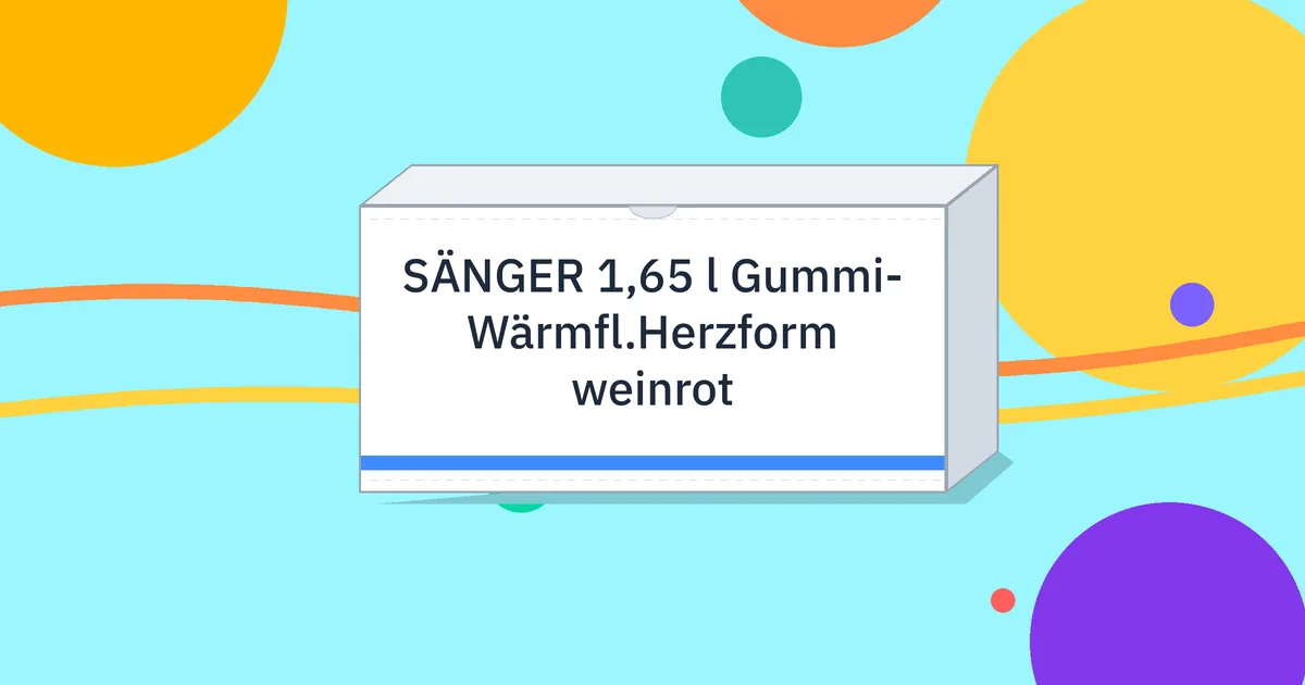 Symbolbild: Packung mit der Aufschrift SÄNGER 1,65 l Gummi-Wärmfl.Herzform weinrot (PZN 01314545) – Verfügbarkeit und Bezug in Apotheken in Frankfurt am Main