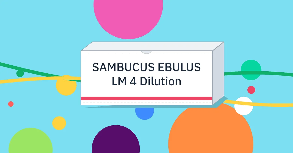 Symbolbild: Packung mit der Aufschrift SAMBUCUS EBULUS LM 4 Dilution (PZN 13180328) – Verfügbarkeit und Bezug in Apotheken in Frankfurt am Main