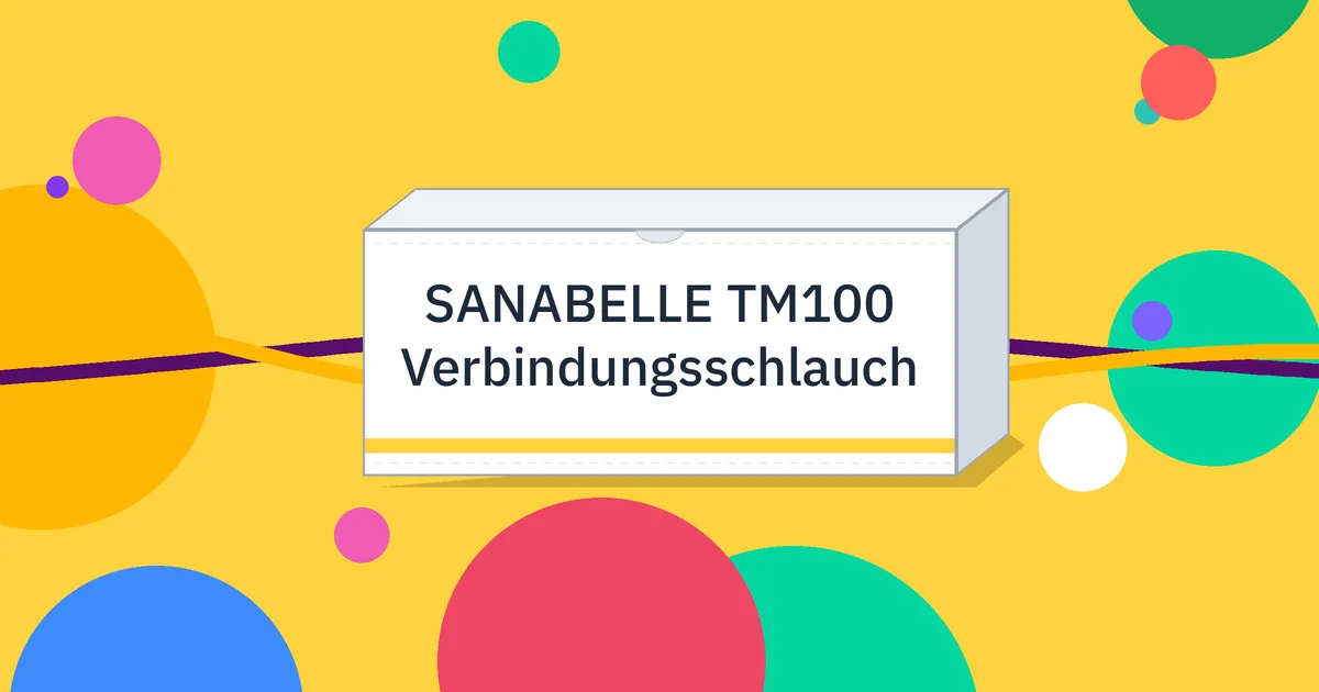 Symbolbild: Packung mit der Aufschrift SANABELLE TM100 Verbindungsschlauch (PZN 10551712) – Verfügbarkeit und Bezug in Apotheken in Frankfurt am Main