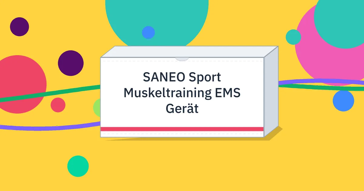 Symbolbild: Packung mit der Aufschrift SANEO Sport Muskeltraining EMS Gerät (PZN 06443454) – Verfügbarkeit und Bezug in Apotheken in Frankfurt am Main