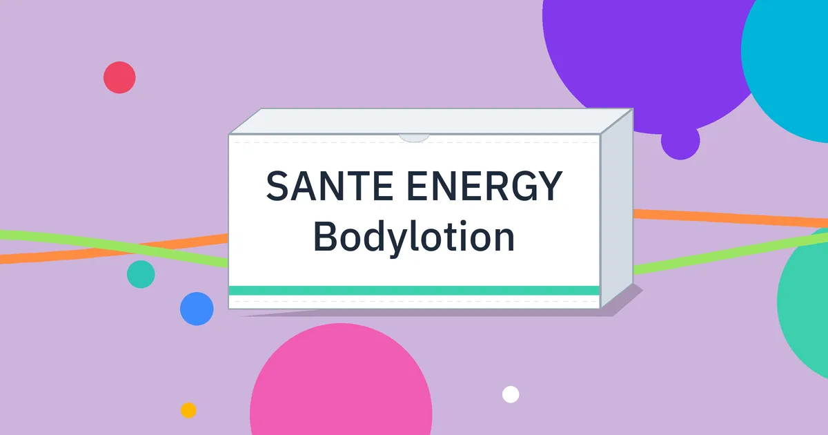 Symbolbild: Packung mit der Aufschrift SANTE ENERGY Bodylotion (PZN 19419291) – Verfügbarkeit und Bezug in Apotheken in Frankfurt am Main