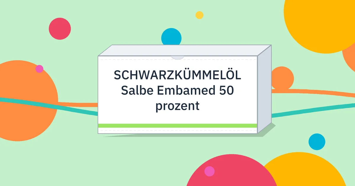 Symbolbild: Packung mit der Aufschrift SCHWARZKÜMMELÖL Salbe Embamed 50 prozent (PZN 18701217) – Verfügbarkeit und Bezug in Apotheken in Frankfurt am Main