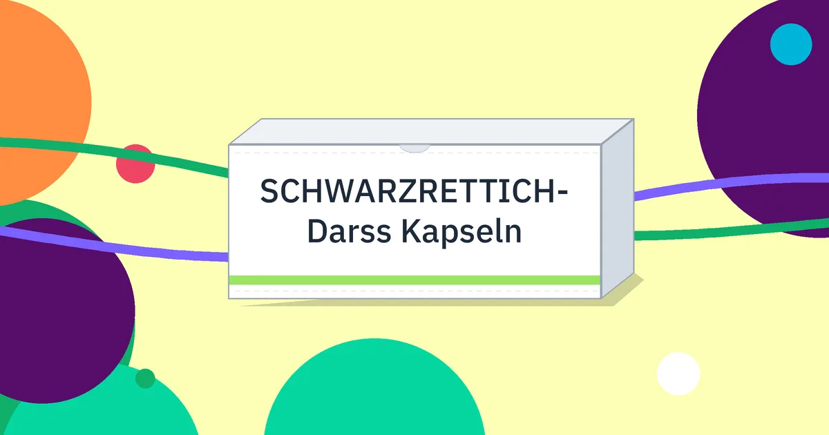 Symbolbild: Packung mit der Aufschrift SCHWARZRETTICH-Darss Kapseln (PZN 12801113) – Verfügbarkeit und Bezug in Apotheken in Frankfurt am Main