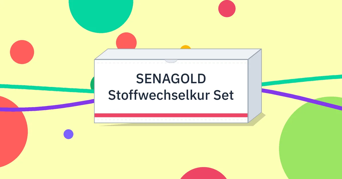 Symbolbild: Packung mit der Aufschrift SENAGOLD Stoffwechselkur Set (PZN 17517635) – Verfügbarkeit und Bezug in Apotheken in Frankfurt am Main