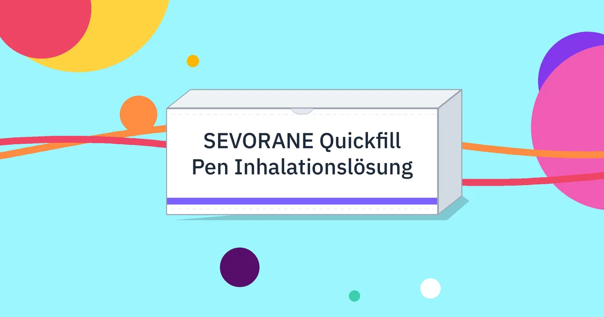 Symbolbild: Packung mit der Aufschrift SEVORANE Quickfill Pen Inhalationslösung (PZN 02484829) – Verfügbarkeit und Bezug in Apotheken in Frankfurt am Main