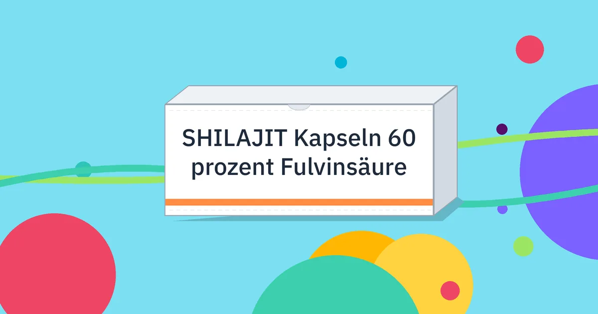 Symbolbild: Packung mit der Aufschrift SHILAJIT Kapseln 60 prozent Fulvinsäure (PZN 19731344) – Verfügbarkeit und Bezug in Apotheken in Frankfurt am Main