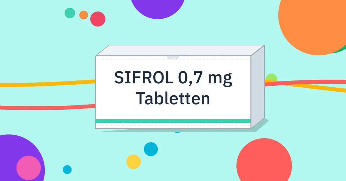 Symbolbild: Packung mit der Aufschrift SIFROL 0,7 mg Tabletten (PZN 08997889) – Verfügbarkeit und Bezug in Apotheken in Frankfurt am Main