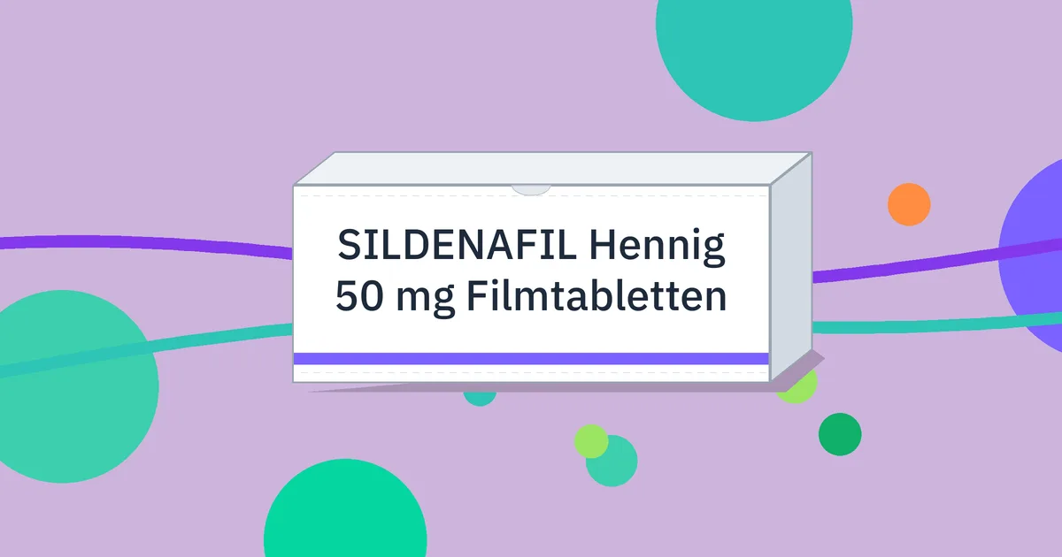 Symbolbild: Packung mit der Aufschrift SILDENAFIL Hennig 50 mg Filmtabletten (PZN 05024092) – Verfügbarkeit und Bezug in Apotheken in Frankfurt am Main