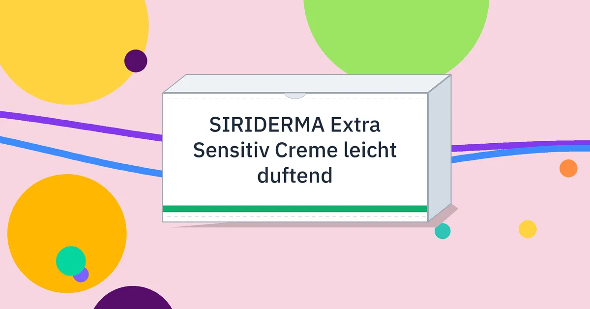 Symbolbild: Packung mit der Aufschrift SIRIDERMA Extra Sensitiv Creme leicht duftend (PZN 17561292) – Verfügbarkeit und Bezug in Apotheken in Frankfurt am Main