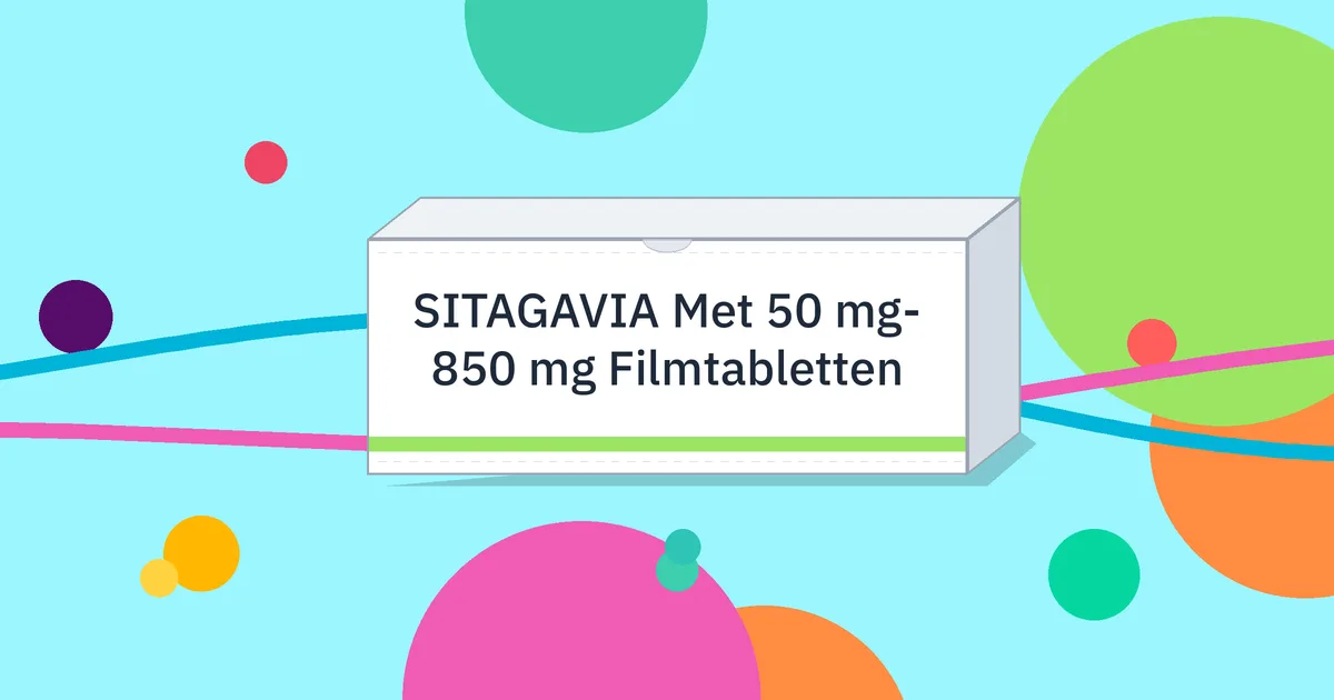 Symbolbild: Packung mit der Aufschrift SITAGAVIA Met 50 mg-850 mg Filmtabletten (PZN 18061663) – Verfügbarkeit und Bezug in Apotheken in Frankfurt am Main