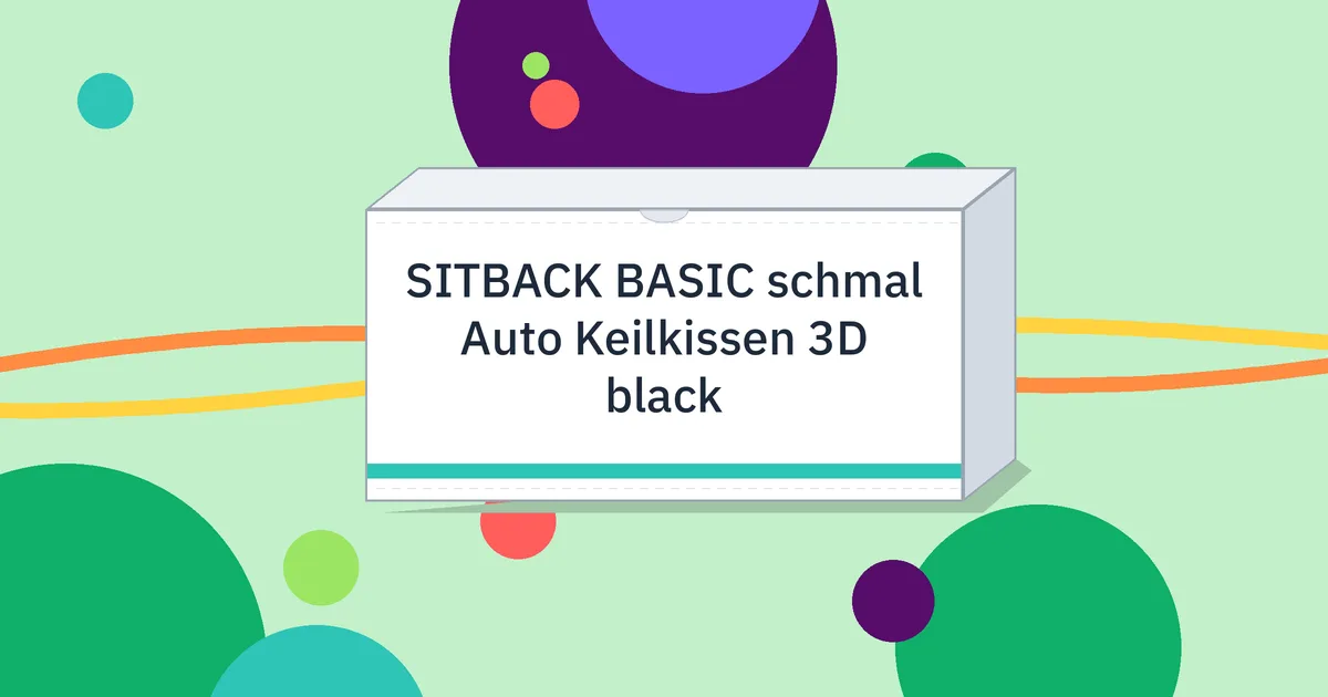 Symbolbild: Packung mit der Aufschrift SITBACK BASIC schmal Auto Keilkissen 3D black (PZN 16860420) – Verfügbarkeit und Bezug in Apotheken in Frankfurt am Main