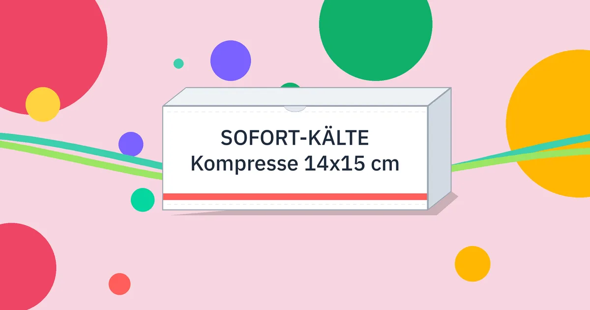 Symbolbild: Packung mit der Aufschrift SOFORT-KÄLTE Kompresse 14x15 cm (PZN 16156052) – Verfügbarkeit und Bezug in Apotheken in Frankfurt am Main