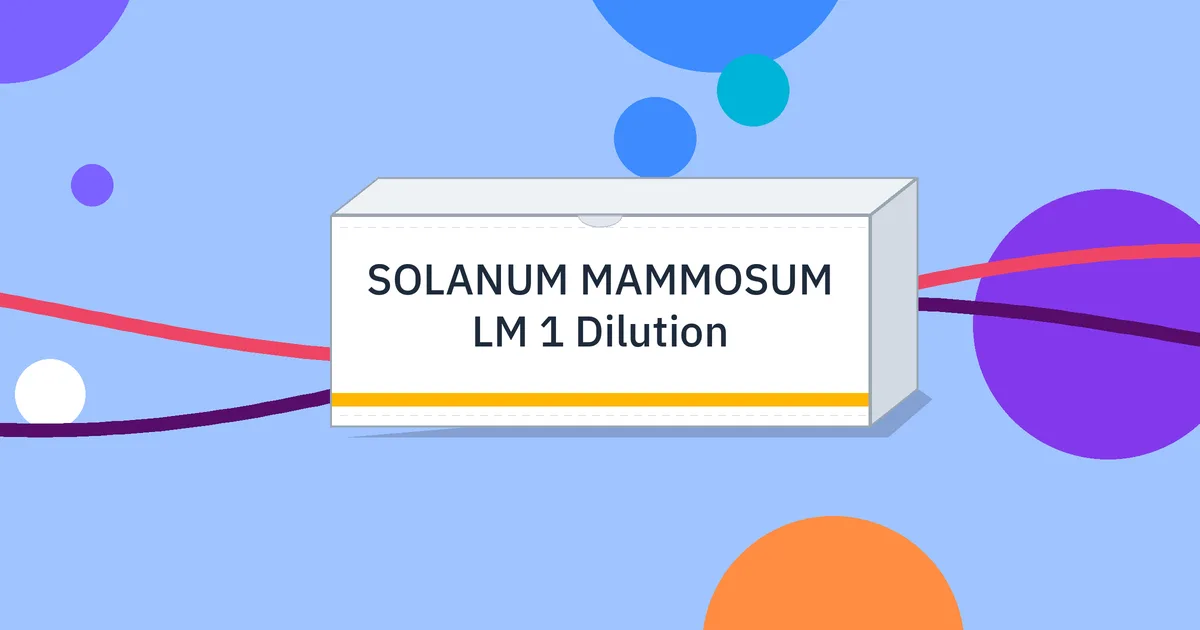 Symbolbild: Packung mit der Aufschrift SOLANUM MAMMOSUM LM 1 Dilution (PZN 13192231) – Verfügbarkeit und Bezug in Apotheken in Frankfurt am Main