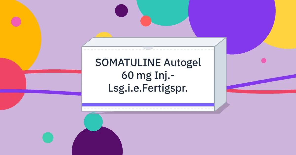 Symbolbild: Packung mit der Aufschrift SOMATULINE Autogel 60 mg Inj.-Lsg.i.e.Fertigspr. (PZN 11332260) – Verfügbarkeit und Bezug in Apotheken in Frankfurt am Main