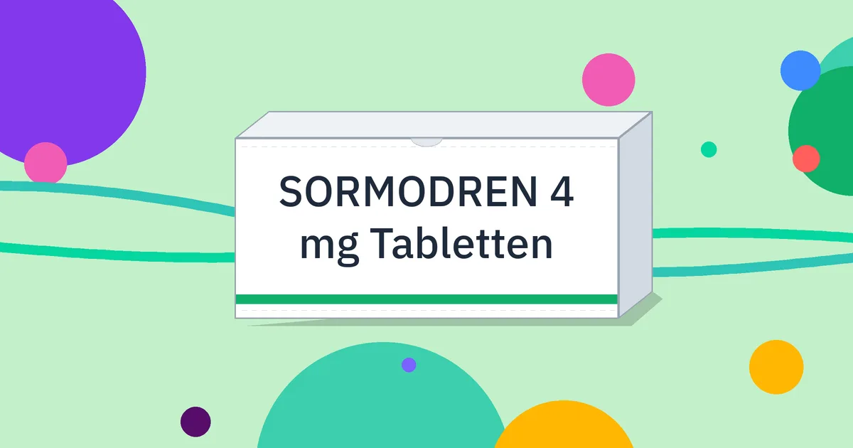 Symbolbild: Packung mit der Aufschrift SORMODREN 4 mg Tabletten (PZN 12547212) – Verfügbarkeit und Bezug in Apotheken in Frankfurt am Main