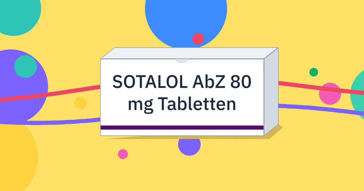 Symbolbild: Packung mit der Aufschrift SOTALOL AbZ 80 mg Tabletten (PZN 01016983) – Verfügbarkeit und Bezug in Apotheken in Frankfurt am Main