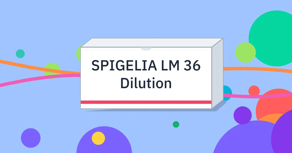 Symbolbild: Packung mit der Aufschrift SPIGELIA LM 36 Dilution (PZN 13195347) – Verfügbarkeit und Bezug in Apotheken in Frankfurt am Main