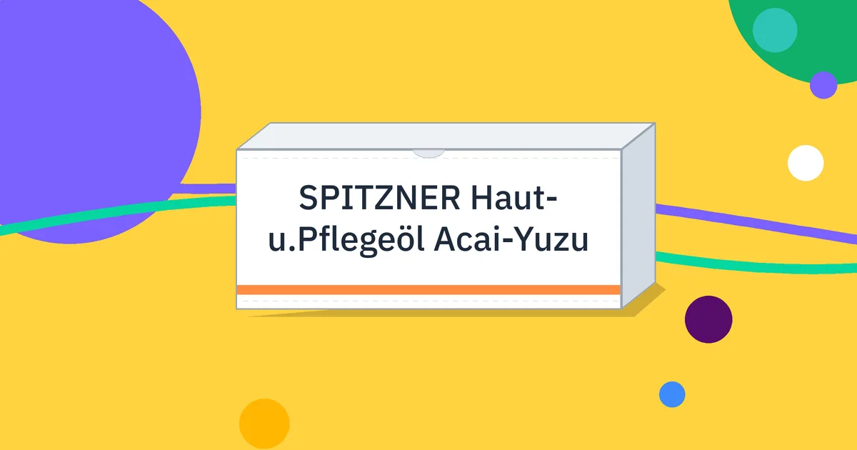 Symbolbild: Packung mit der Aufschrift SPITZNER Haut- u.Pflegeöl Acai-Yuzu (PZN 19388716) – Verfügbarkeit und Bezug in Apotheken in Frankfurt am Main