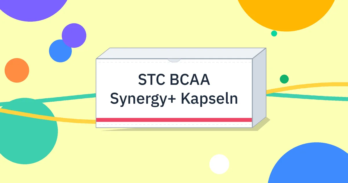 Symbolbild: Packung mit der Aufschrift STC BCAA Synergy+ Kapseln (PZN 15392313) – Verfügbarkeit und Bezug in Apotheken in Frankfurt am Main