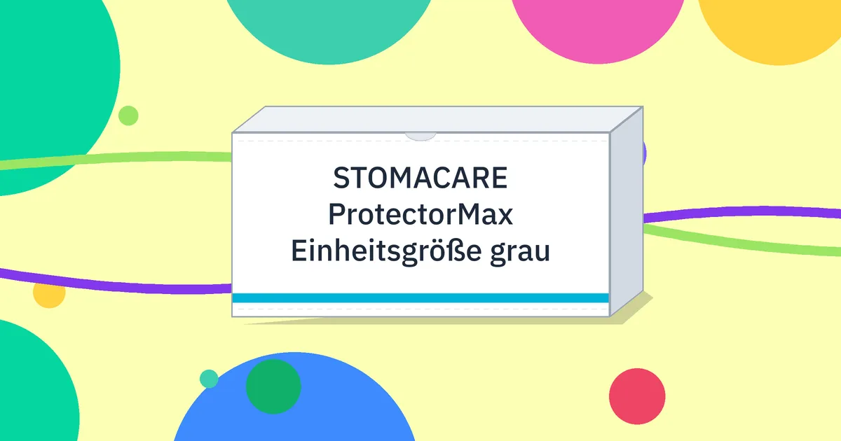 Symbolbild: Packung mit der Aufschrift STOMACARE ProtectorMax Einheitsgröße grau (PZN 16232149) – Verfügbarkeit und Bezug in Apotheken in Frankfurt am Main