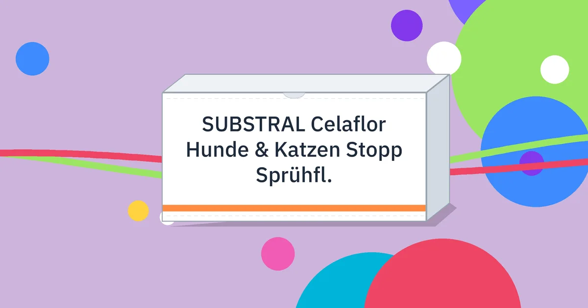 Symbolbild: Packung mit der Aufschrift SUBSTRAL Celaflor Hunde & Katzen Stopp Sprühfl. (PZN 15611057) – Verfügbarkeit und Bezug in Apotheken in Frankfurt am Main
